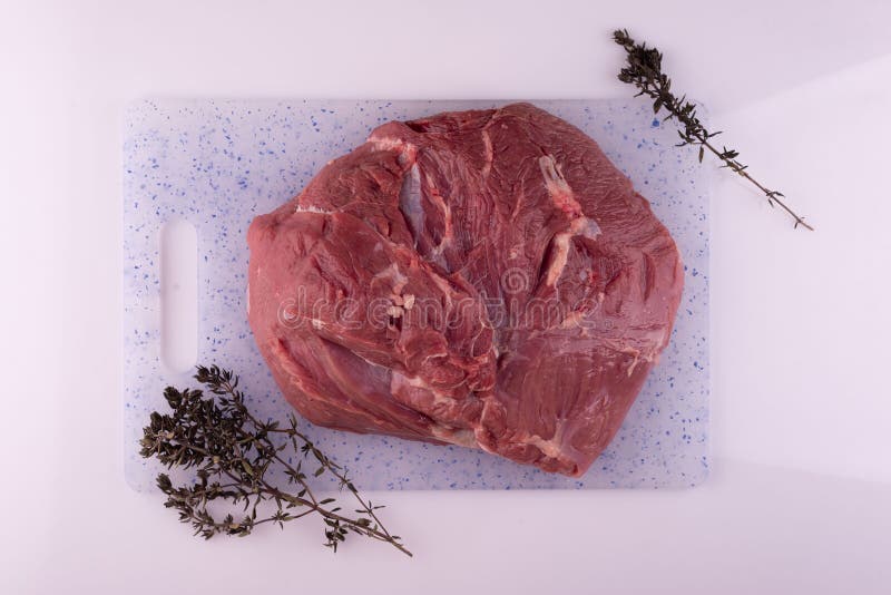 Piece of Natural Beef Meat on a White Background Stock Image - Image of ...