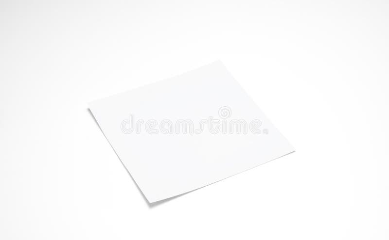 Piece of Note Paper Isolated. White Note Paper Office Business Stock ...