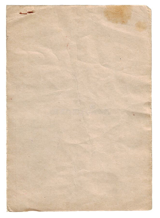Piece of Old Paper Isolated Stock Image - Image of closeup, isolated ...