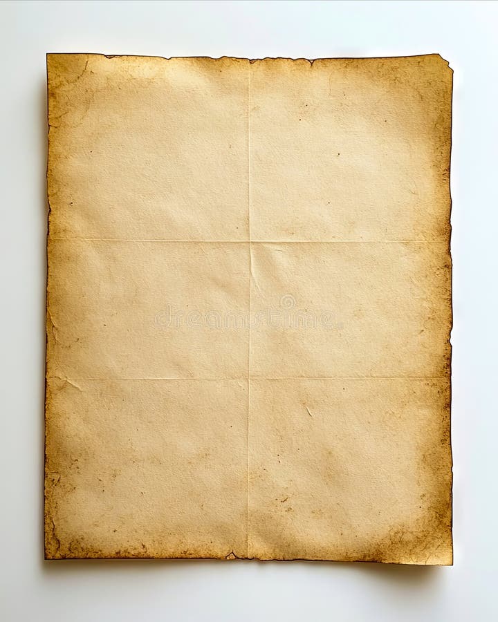 A Piece of Old Paper on a White Surface Stock Image - Image of ...