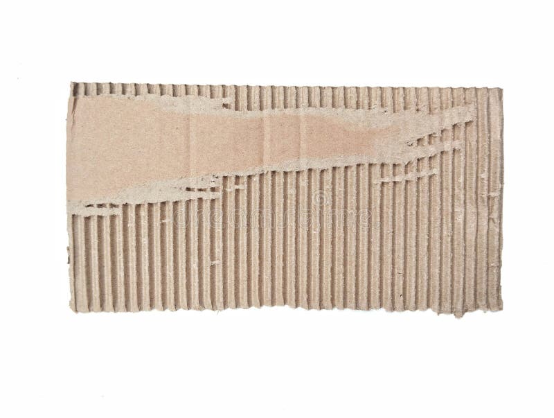 Piece of Old Torn Corruggated Cardboard Isolated on White Background ...