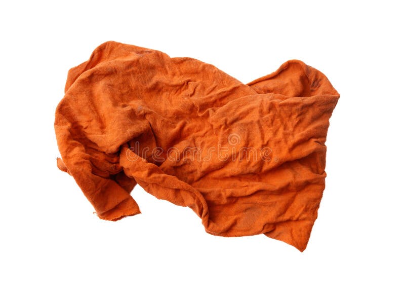A Piece of Orange Cloth is Lying on a White Background Stock Photo ...