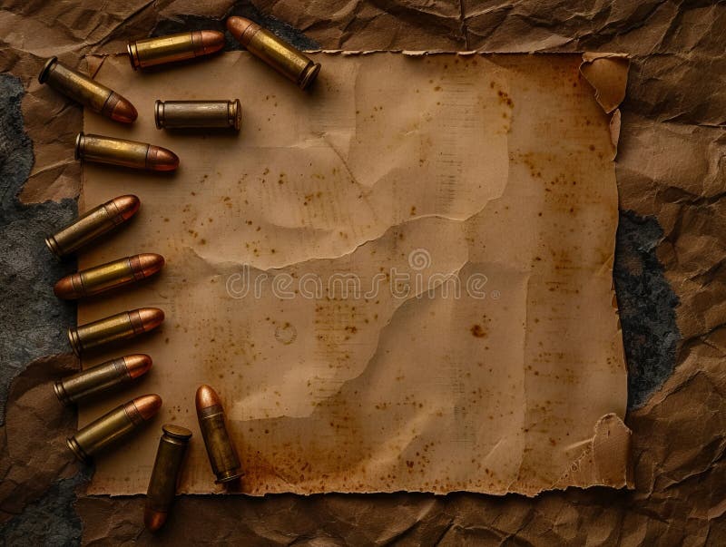 A Piece of Paper with Bullets Laying on Top of it Stock Image - Image ...