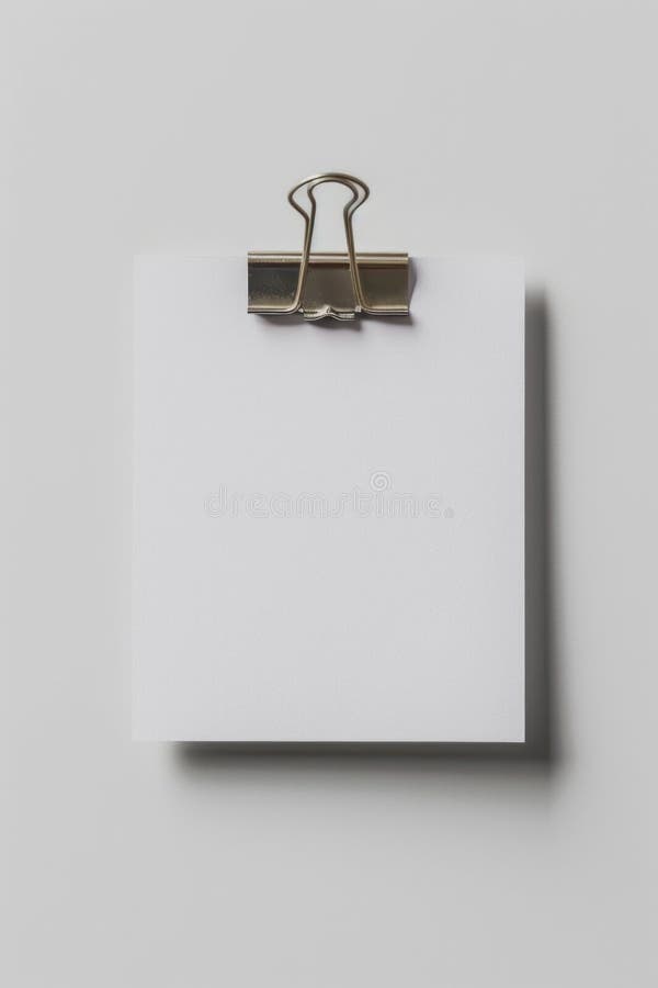 A Piece of Paper with a Clip Attached, Perfect for Note-taking or ...