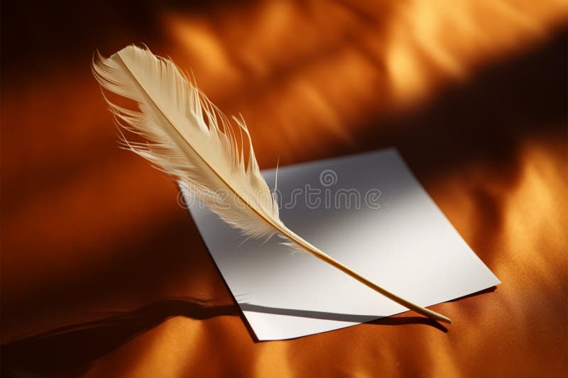A Piece of Paper with a Feather Sticking Out of it Stock Illustration ...