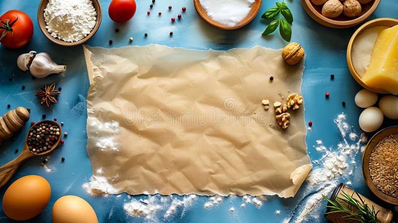 A Piece of Paper with Ingredients on it Stock Image - Image of spice ...