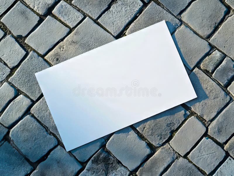 A Piece of Paper Laying on a Cobblestone Sidewalk Stock Photo - Image ...
