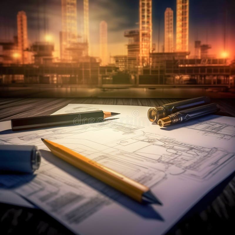 A Piece of Paper with Pen beside it on a Table with a Building Under ...