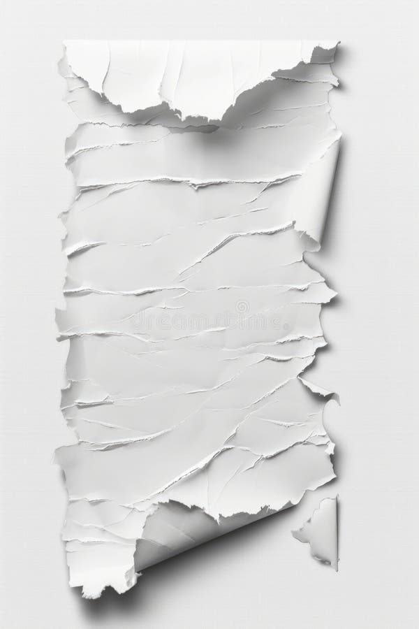 A Piece of Paper with Rough, Torn Edges on a White Surface Stock Photo ...