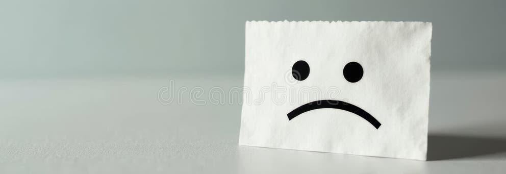 Sad Face Drawn on Torn Piece of Paper Expressing Negative Emotion Stock ...