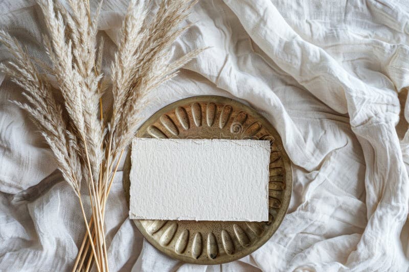 A Piece of Paper Sitting on Top of a Plate, a Simple Everyday Scene ...