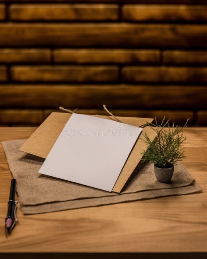 A Piece of Paper Sitting on Top of a Wooden Table. AI Generative Image ...