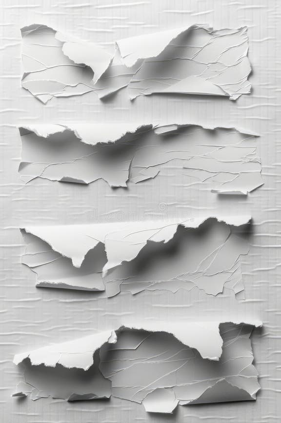 A Piece of Paper Torn into Various Shapes and Sizes Stock Photo - Image ...
