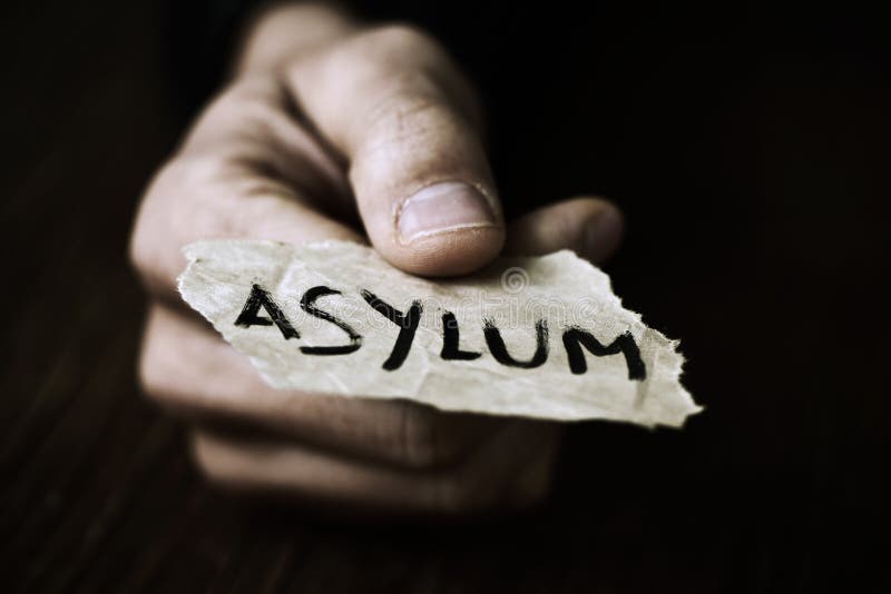 Piece of Paper with the Word Asylum Stock Photo - Image of camp ...