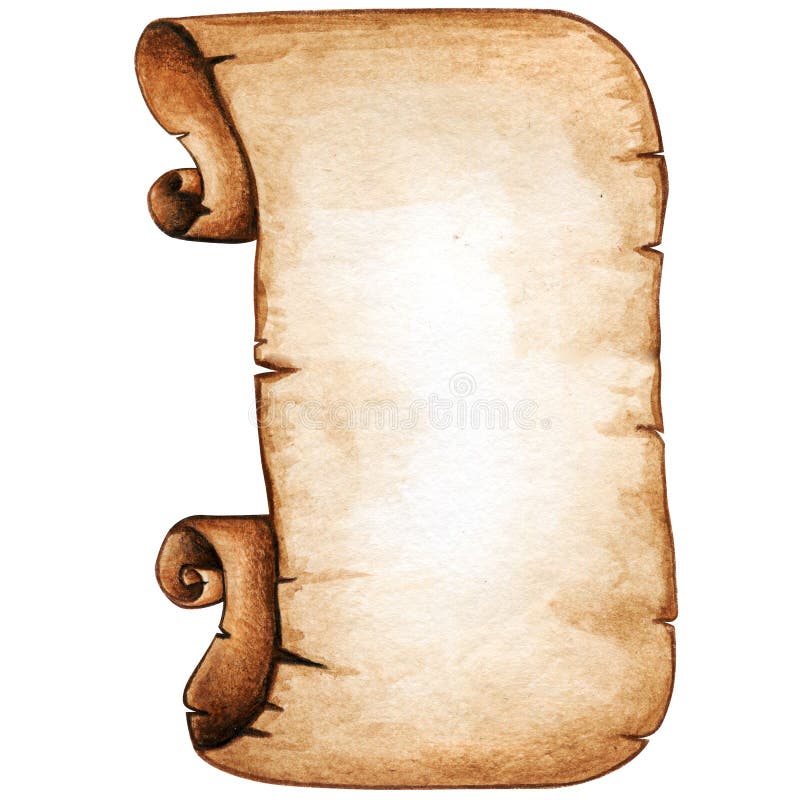 Piece of Parchment Isolated on White Stock Photo - Image of white ...