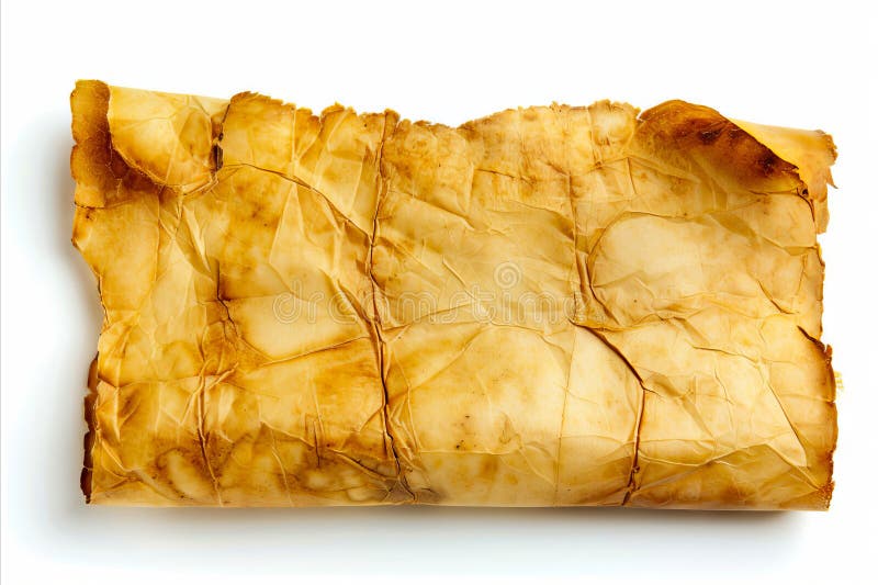 A Piece of Parchment Paper on a White Background Stock Image - Image of ...