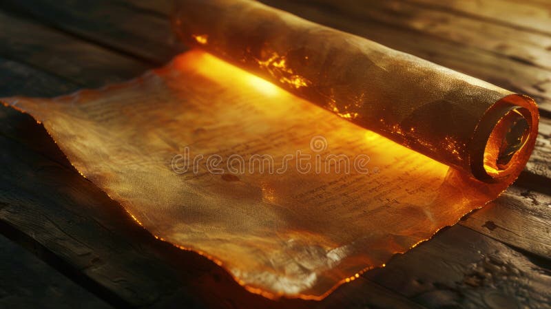 A Piece of Parchment Sits on Top of a Wooden Table, Ready for Writing ...