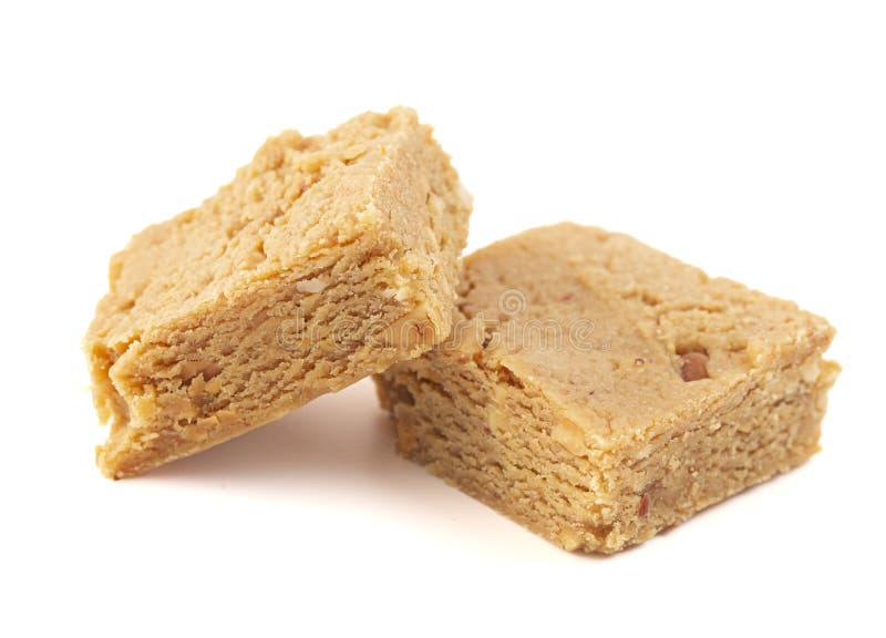 A Piece of Peanut Butter Fudge Isolated on a White Background Stock ...