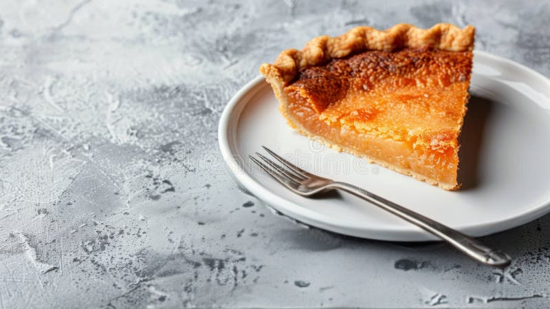 Piece of Pie on Plate with Fork Stock Photo - Image of bakery, cafe ...