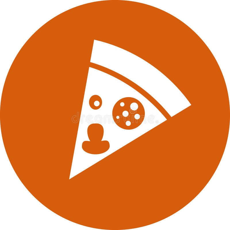 Orange Empty Icon of a Slice of Pizza. Food Icon Stock Vector ...