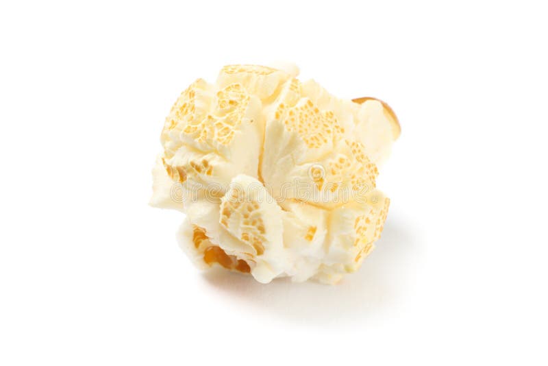 Piece Of Popcorn Isolated On White Background Stock Photo - Image of ...