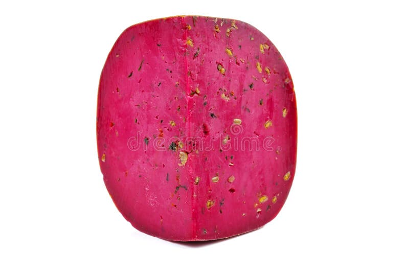 Piece of Purple Cheese with Basil Stock Image - Image of fresh, snack ...