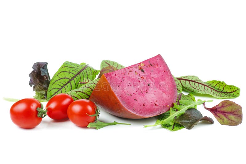 Piece of Purple Cheese with Basil Stock Image - Image of gauda, healthy ...