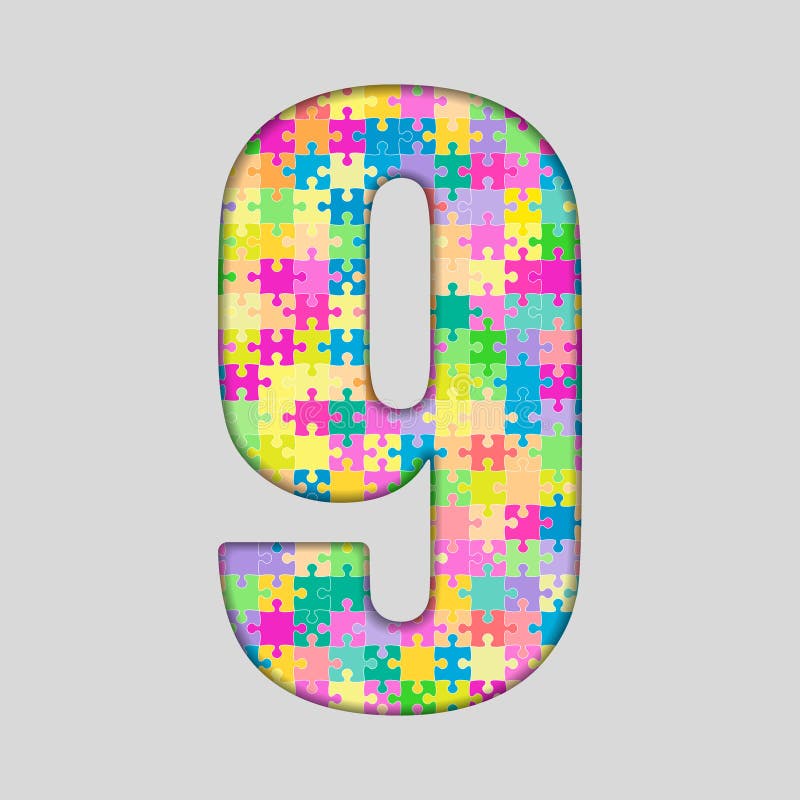 Puzzle Nine Pieces Infographic. Circle 9 Steps. Stock Vector ...