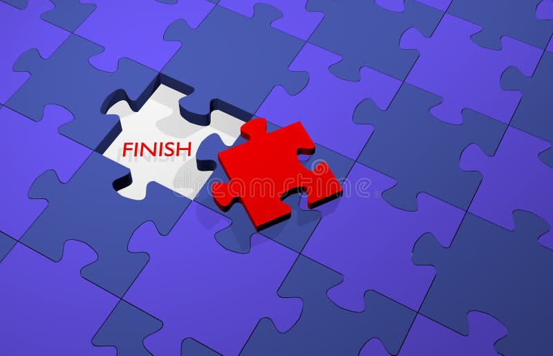 Piece of a Puzzle To Success, Finish Your Work Suc Stock Illustration ...