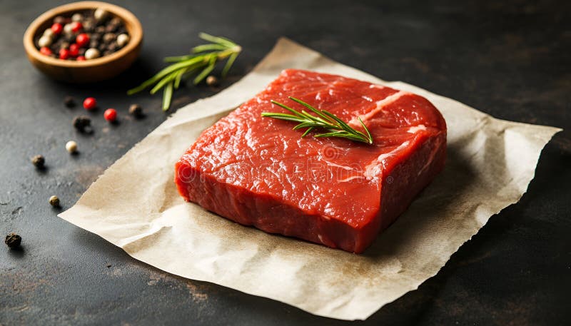 A Piece of Raw Beef Meat for Cooking Stock Photo - Image of rustic ...