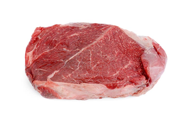 Piece of Raw Beef Meat Isolated on White Stock Image - Image of cook ...