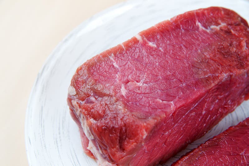 Piece of raw beef stock photo. Image of protein, ingredient - 37476294