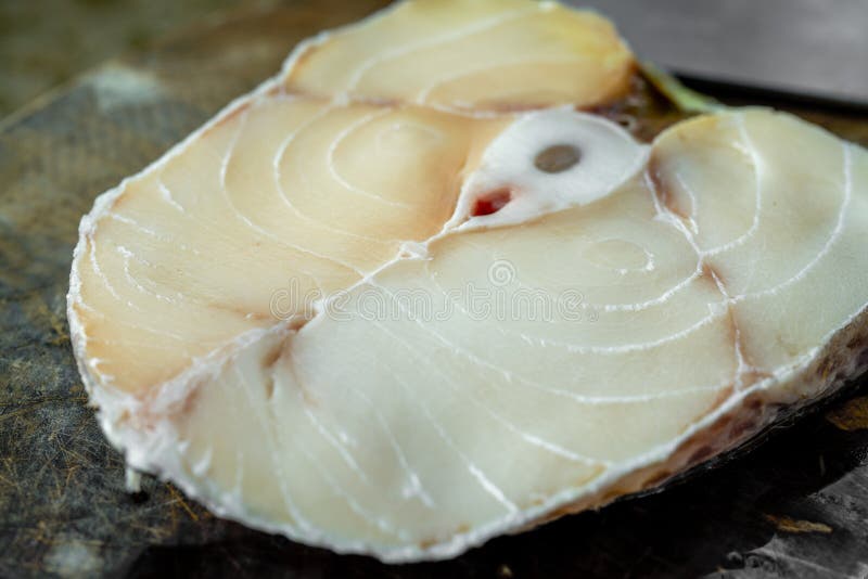A Piece of Raw Cod Meat Close-up Stock Image - Image of material ...