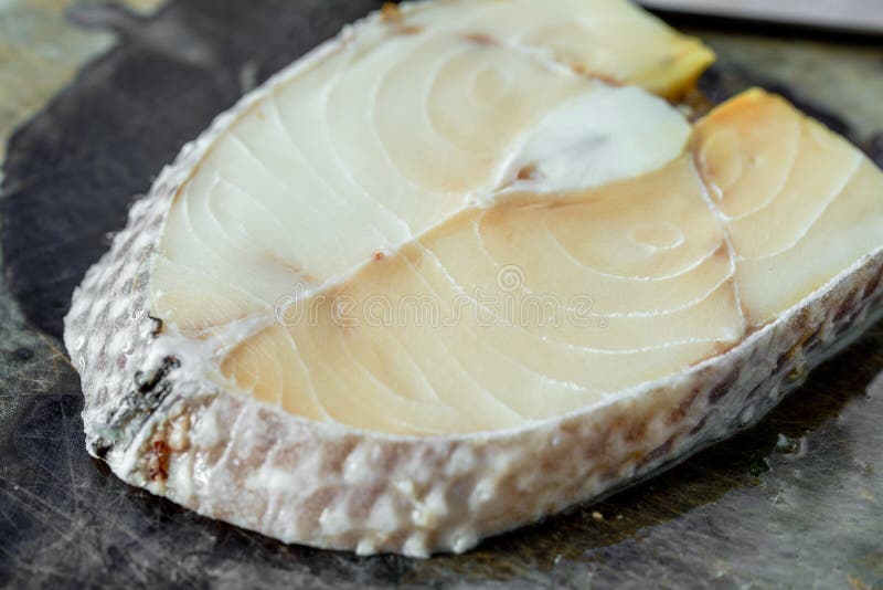 A Piece of Raw Cod Meat Close-up Stock Photo - Image of gourmet ...