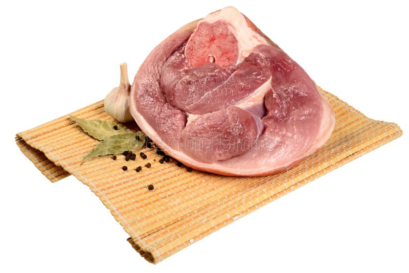 Piece of raw ham stock image. Image of isolated, knuckle - 47171589