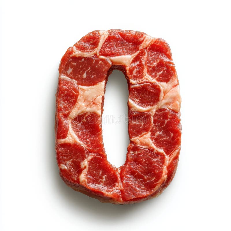 A Piece of Raw Meat Shaped Like the Number Zero, Showcasing a Unique ...