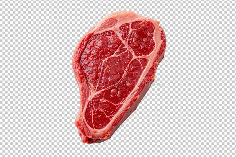 A Piece of Raw Meat on a Transparent Background Stock Photo - Image of ...
