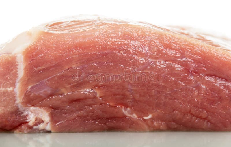 Piece of Raw Pork Meat Isolated on White Background. Stock Image ...
