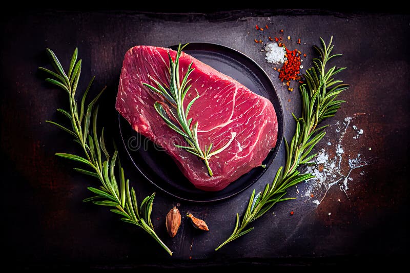 Piece of Raw Steak Close-up. Generative AI, Generative, AI Stock ...