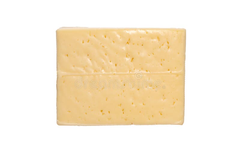 Piece of Rectangular Cheese Isolated on a White Background Stock Photo ...