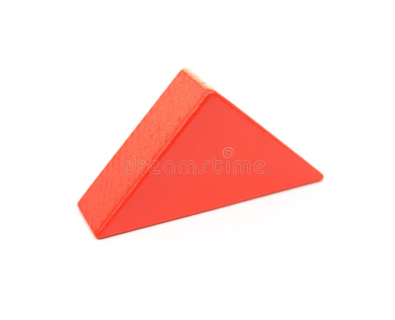 Piece of Red Wooden Toy Block on White Stock Photo - Image of plastic ...