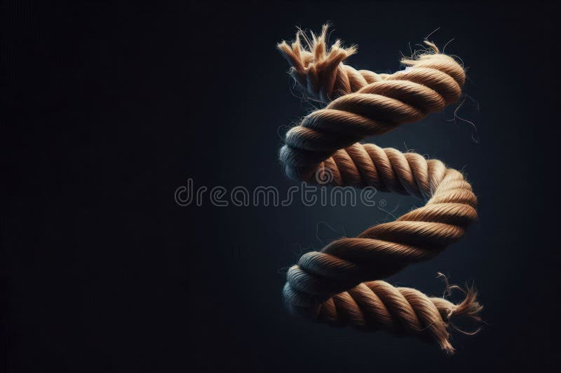 A Piece of Rope Twisted Spirally. Space for Text. Stock Image - Image ...