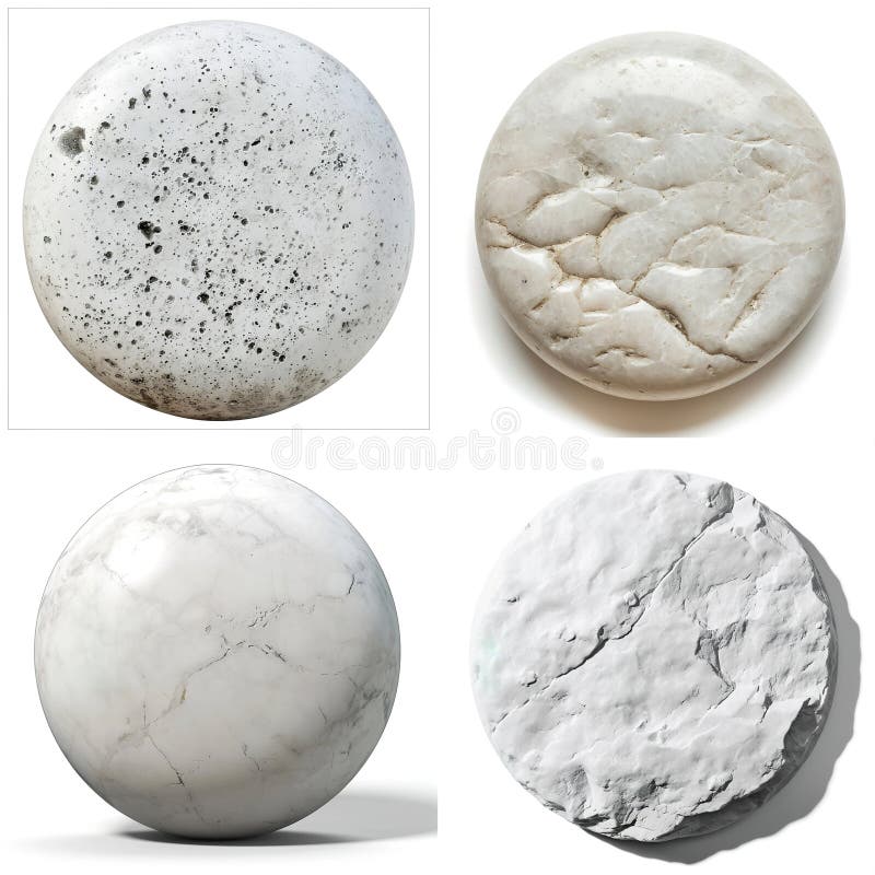 Piece of Rounded Stone Isolated on White Stock Illustration ...