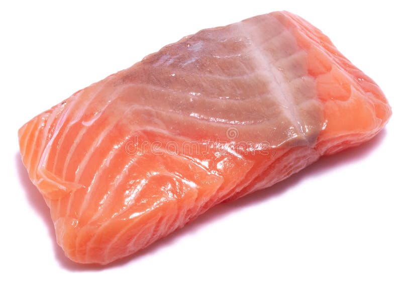 Piece of Salmon Fillet Isolated on White Background Stock Photo - Image ...