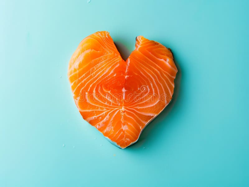 A Piece of Salmon is Shaped into a Heart Stock Image - Image of fish ...