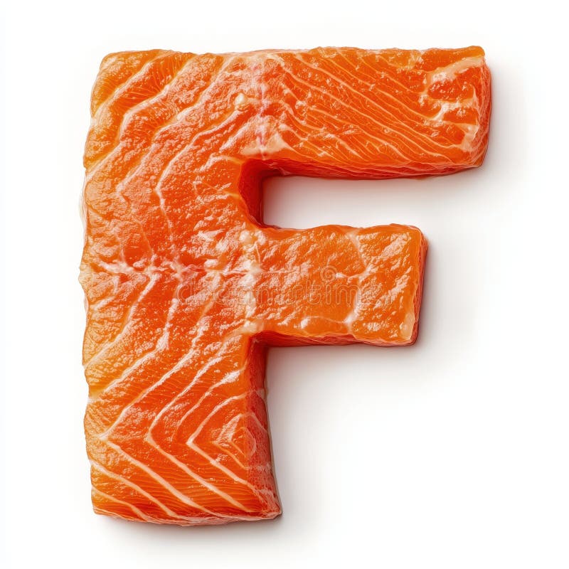 A Piece of Salmon Shaped Like the Letter "F Stock Illustration ...