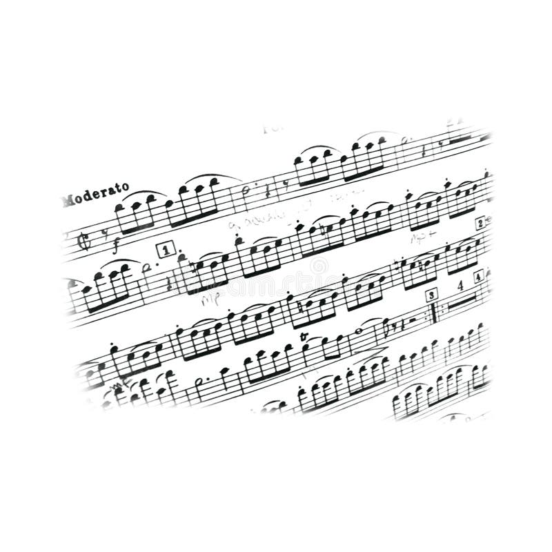 A Piece of Score, Musical Notation on a White Sheet for Your Designs ...