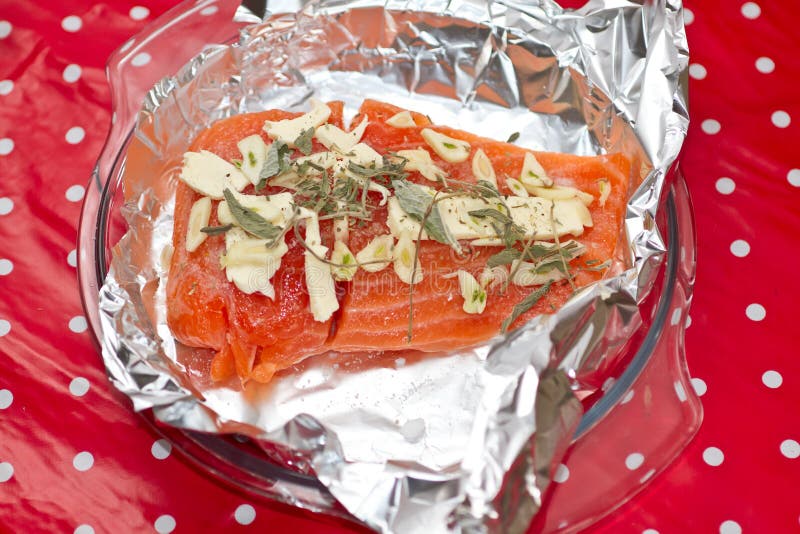 PIece of seaman with herbs stock photo. Image of cooking - 54399102