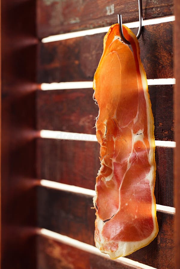 Piece of Serrano Ham Jamon Cured Meat Stock Image - Image of parma ...