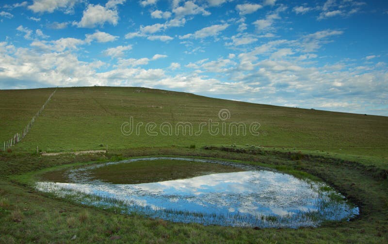 Water Filling a Cement Dam Outdoors on a Farm Stock Image - Image of ...